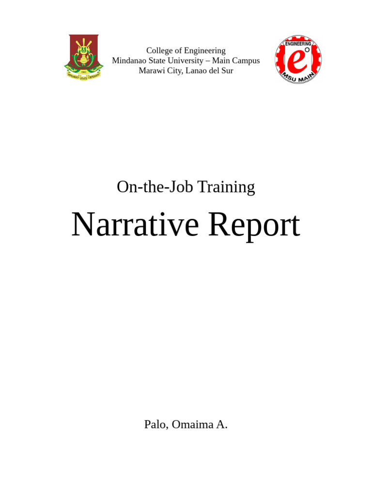 Narrative Report OJT | PDF
