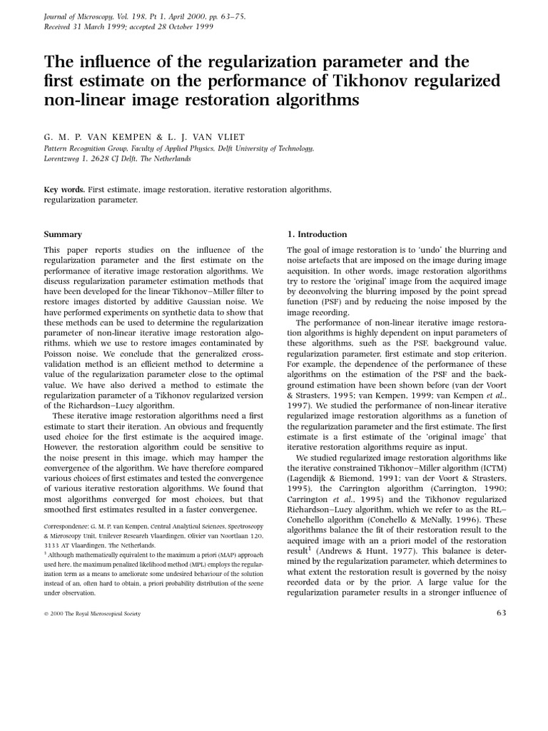 The Influence Of The Regularization Parameter And The First Estimate On