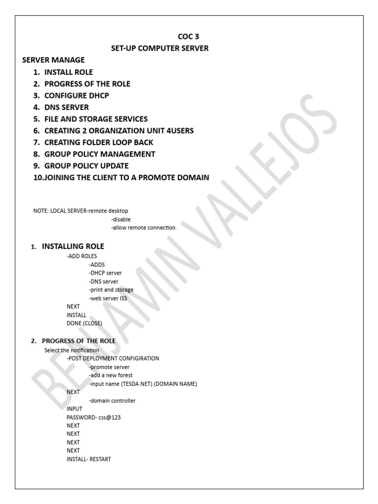 COC 3 STEPSv | PDF | Group Policy | Domain Name System