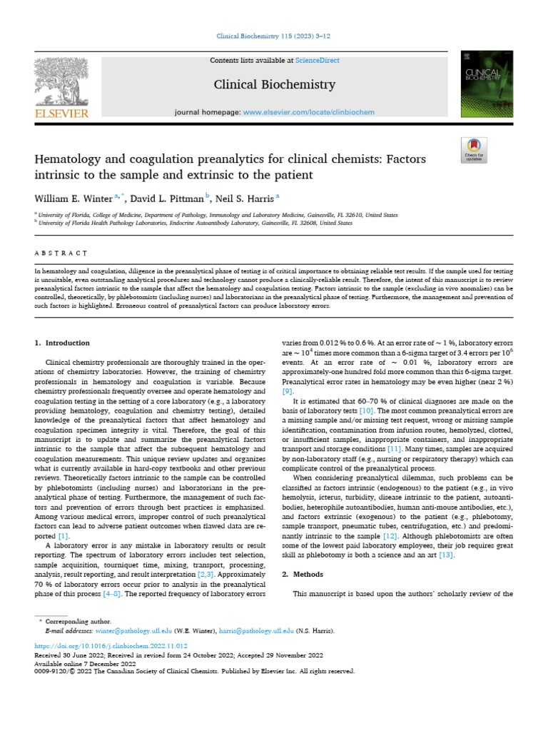 Clinical Biochemistry: William E. Winter, David L. Pittman, Neil S ...