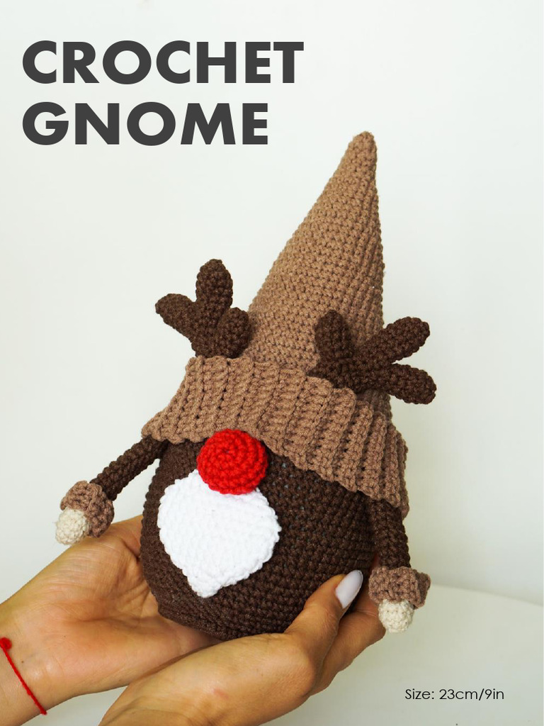 Reindeer Gnome Crochet Pattern CROCHETGNOME | PDF | Crochet | Yarn