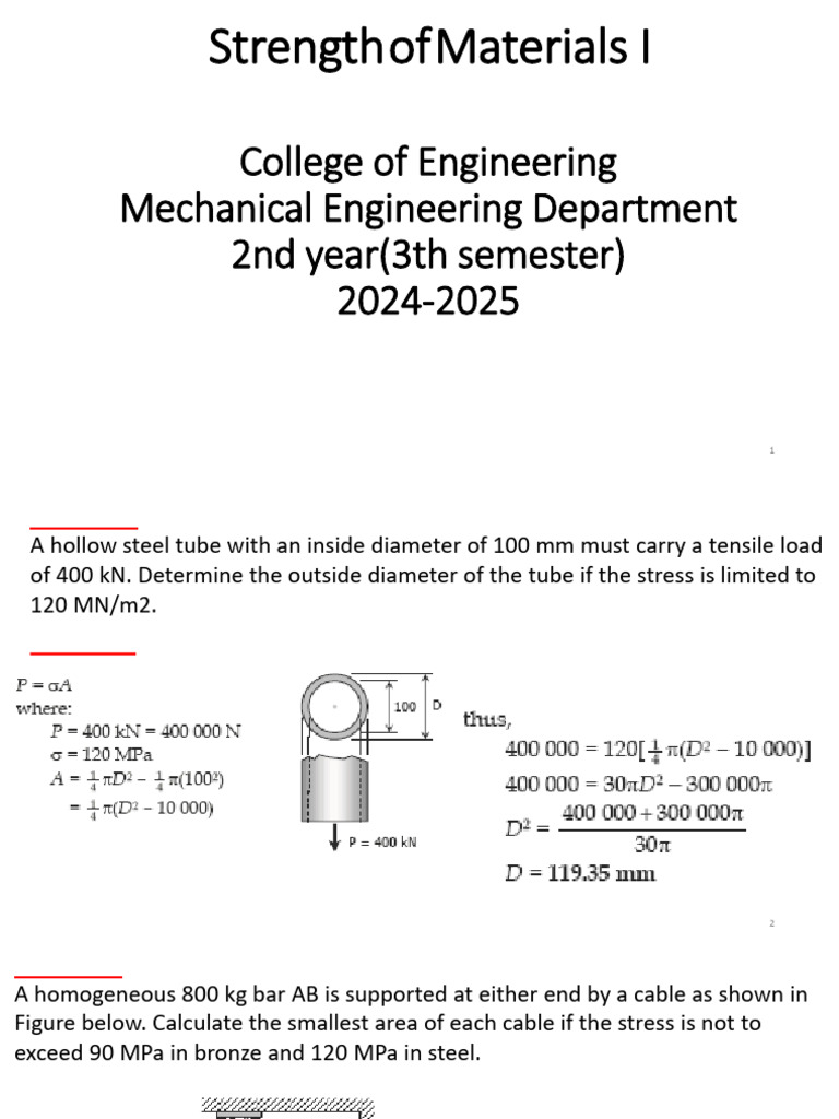 Lecture (2) Strength of Materials I | PDF | Deformation (Engineering) | Ductility