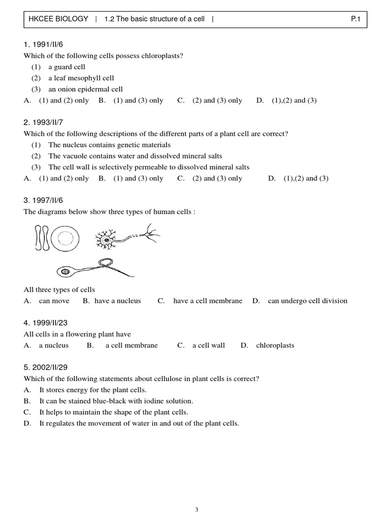 Biology Exam Prep: Cell Structures | PDF | Social Science