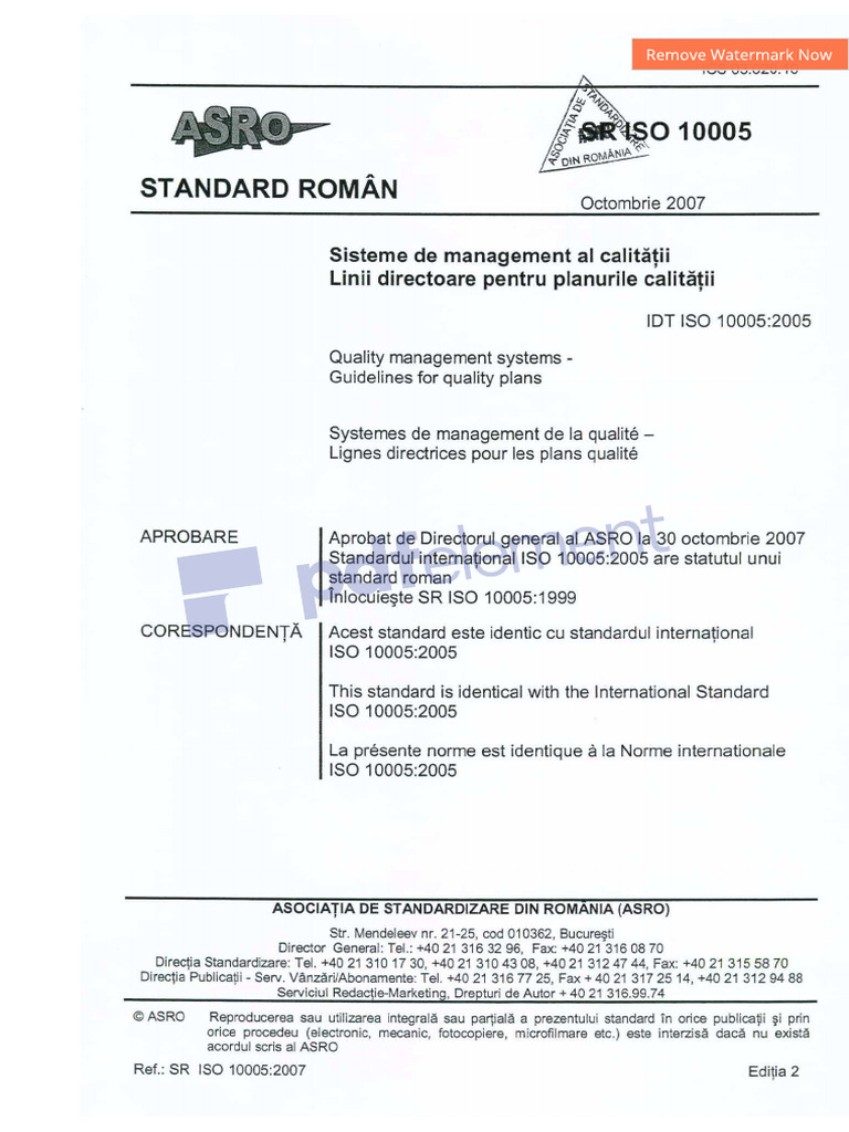 SR Iso 10005 2007 | PDF