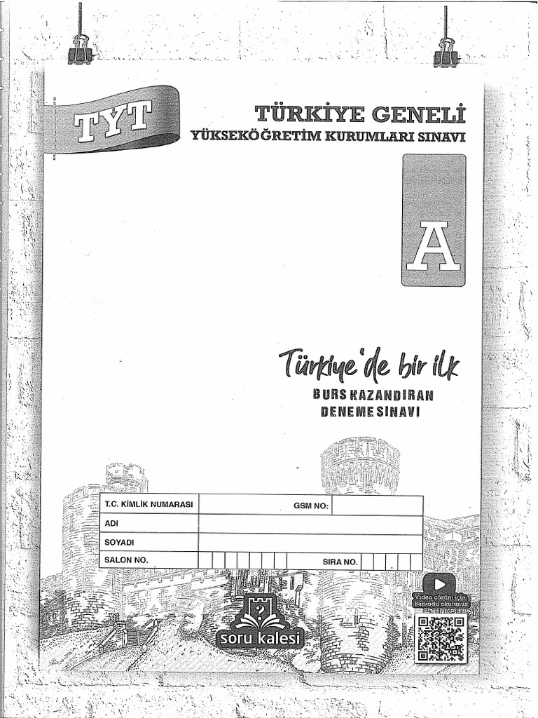 @Deneme2021YKS Soru Kalesi Türkiye Geneli TYT 2 Denemesi 2020 | PDF