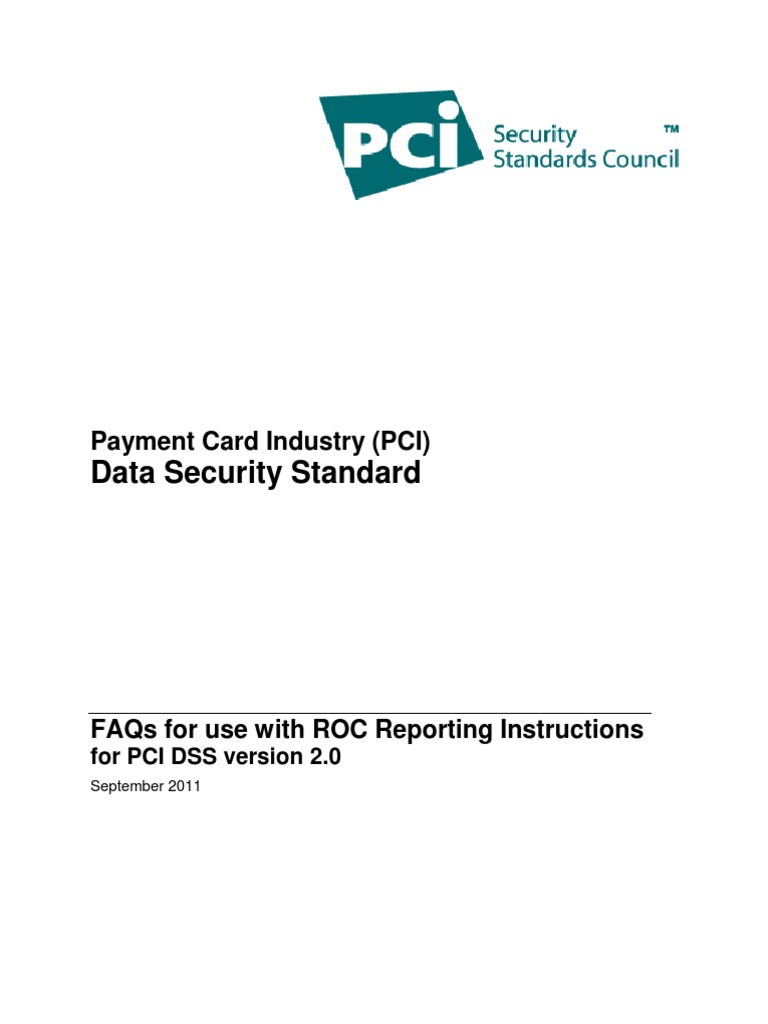Data Security Standard: Payment Card Industry (PCI) | PDF | Payment ...