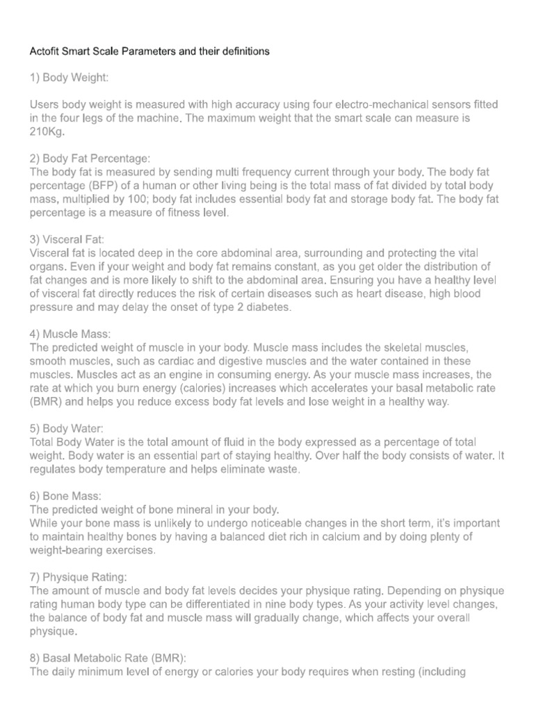 Actofit Smartscale - Your Comprehensive Technical Guide | PDF