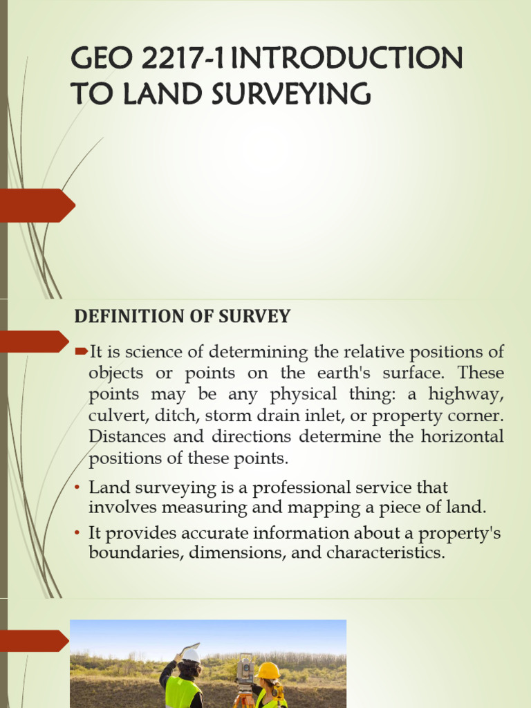 GEO 2217-1 - Introduction To Land Survey | PDF | Surveying | Science