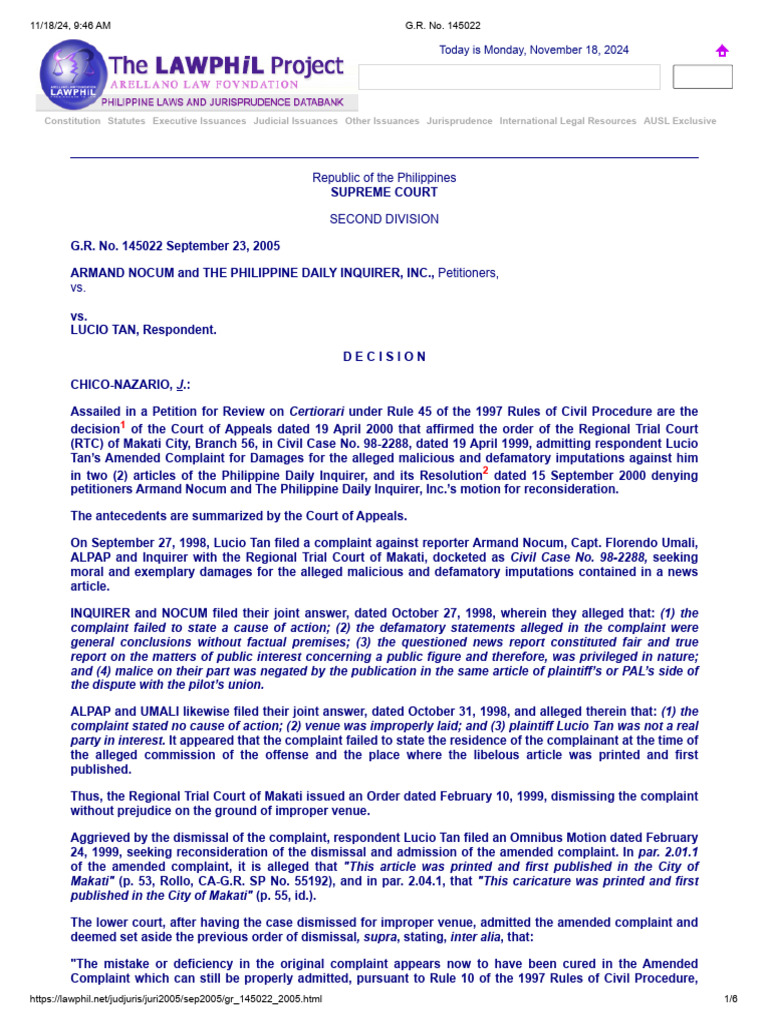 Civ Pro 2nd Set Full Text | PDF | Complaint | Lawsuit