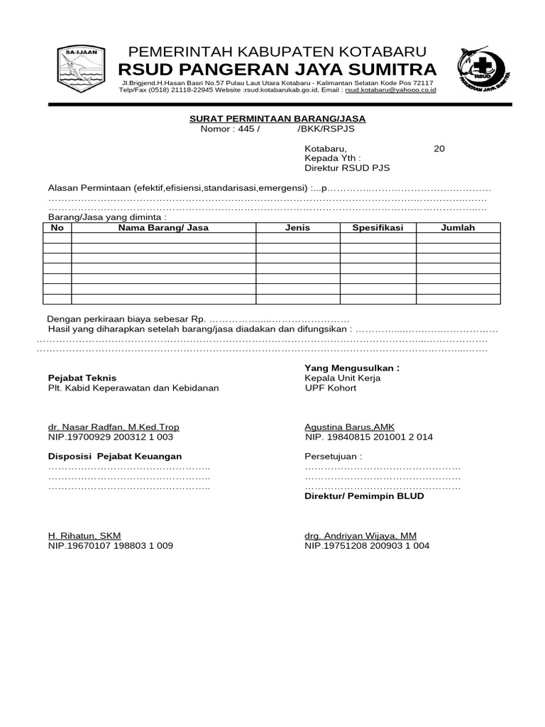 Blangko SPBJ 2024 | PDF