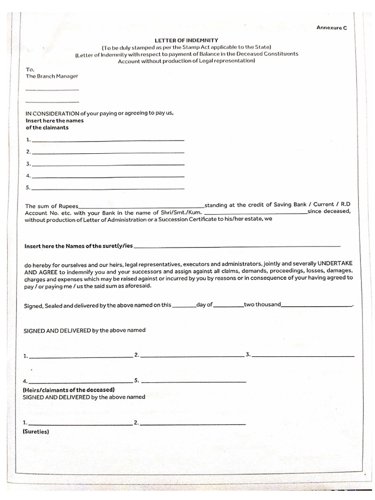 Letter of Indemnity | PDF