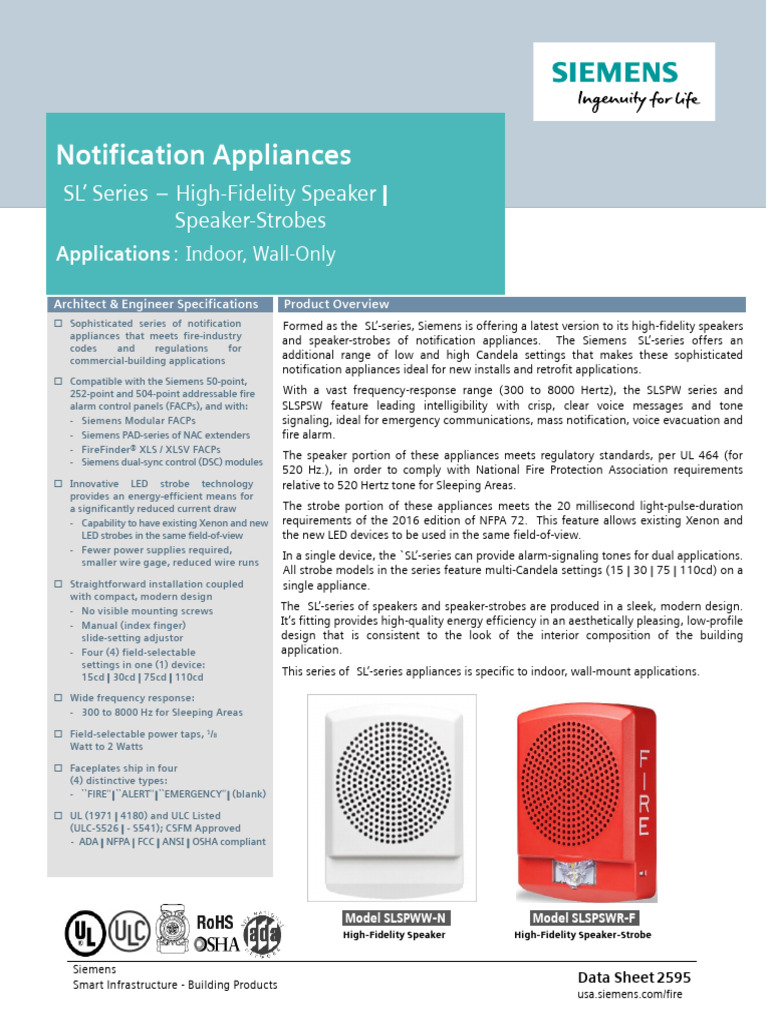 Datasheet - SL Serie - Indoor Wall-Mounted (Série SLSP) | PDF ...