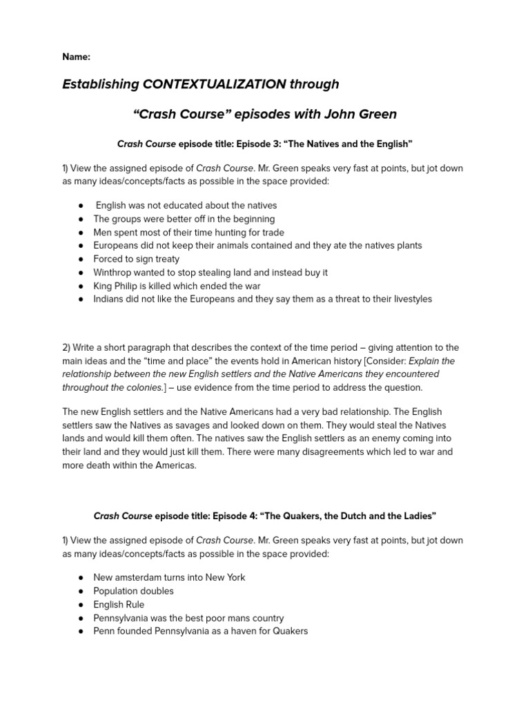 Contextualizing Early American History | PDF