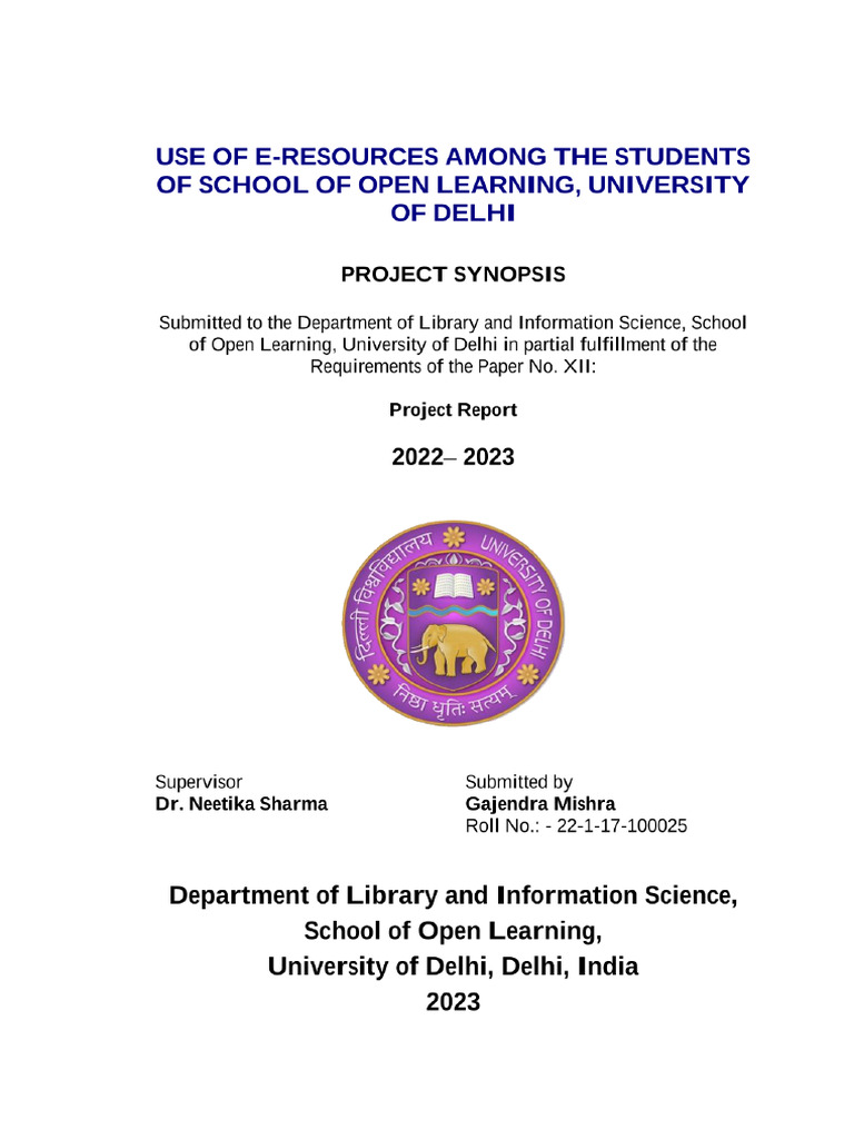 Sample - Synopsis 1 | PDF