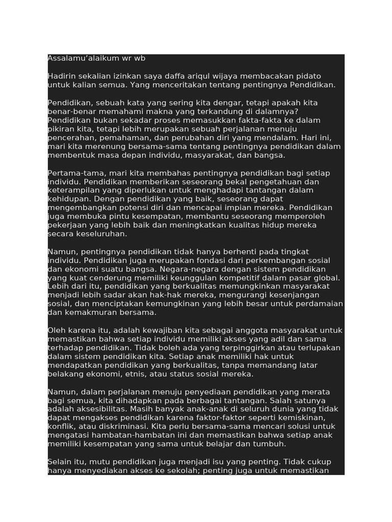 Naskah Pidato | PDF