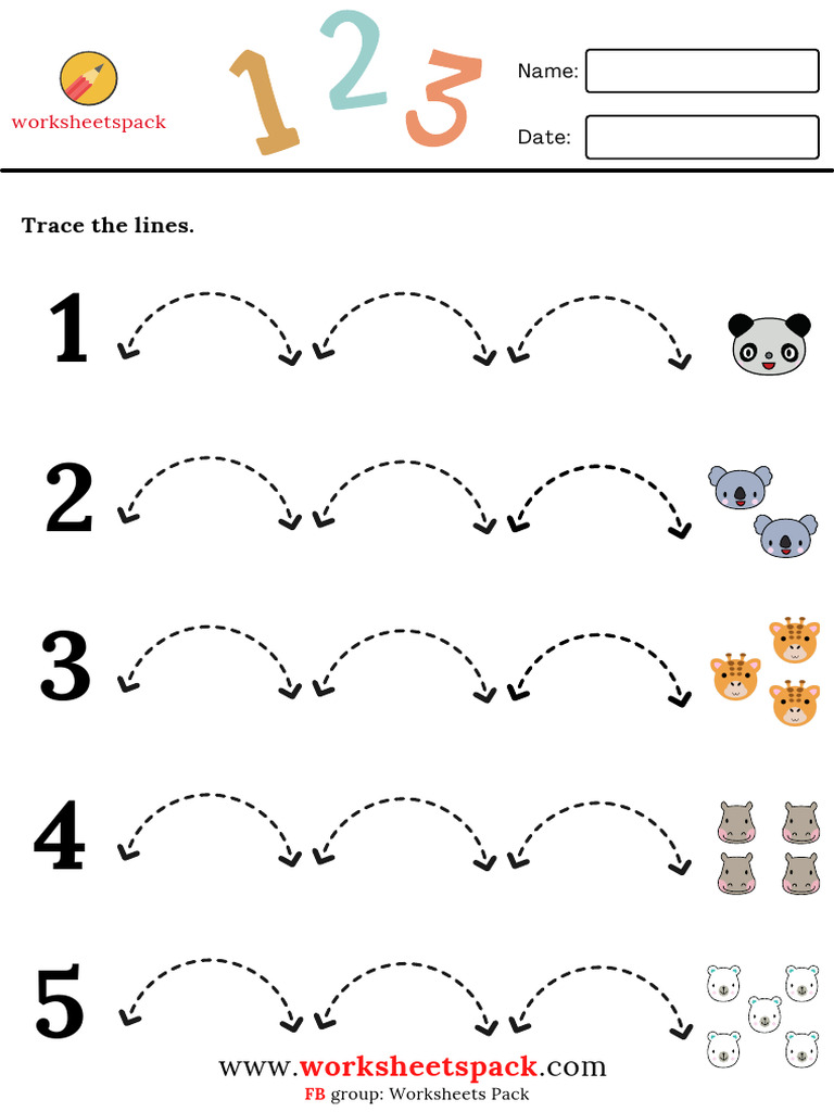 Tracing Curved Lines Worksheets Printable | PDF