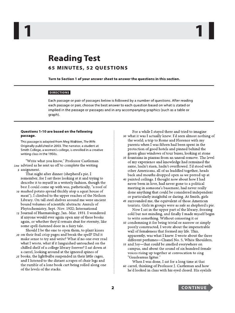 SAT Test - 2020 | PDF