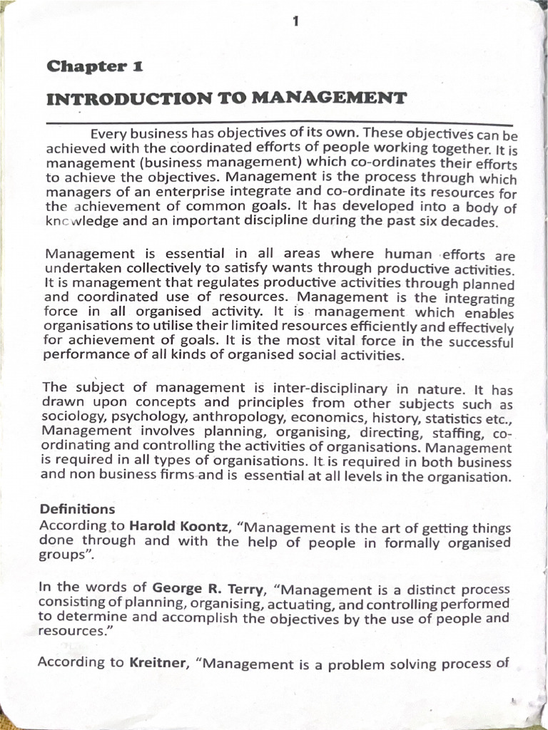 Pom Unit-1 (Introduction To Management) | PDF