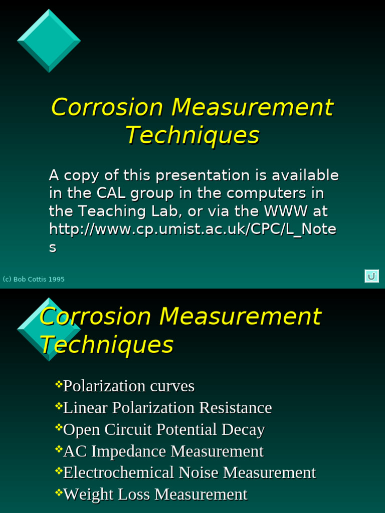 Corrosion Measurement Techniques | PDF | Corrosion | Electrochemistry