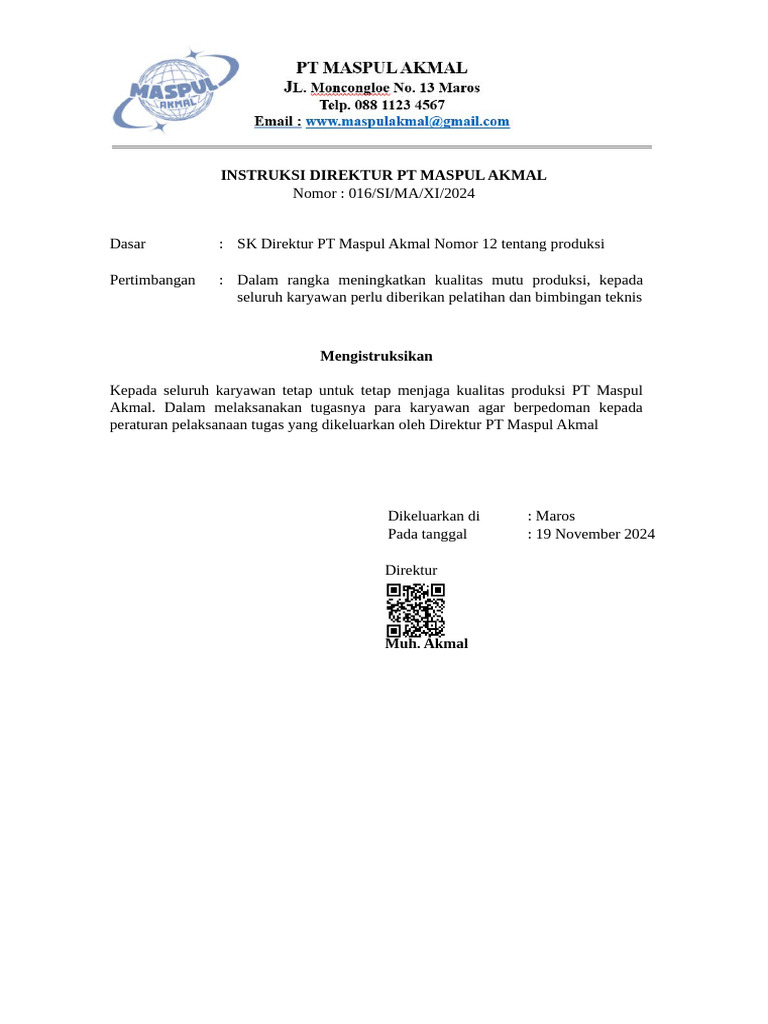 Surat Instruksi | PDF