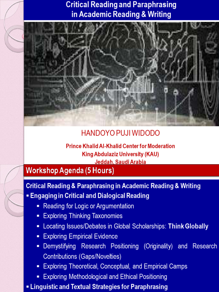 Critical Reading and Paraphrasing - Compressed | PDF | Part Of Speech ...