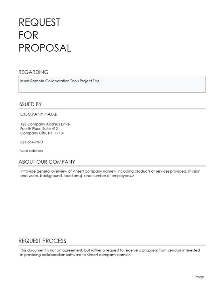 RFP for Remote Collaboration Tools | PDF | Request For Proposal | Computing