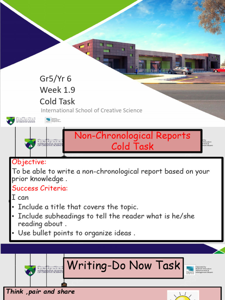 Cold Task: Non-Chronological Reports | PDF | Science & Mathematics