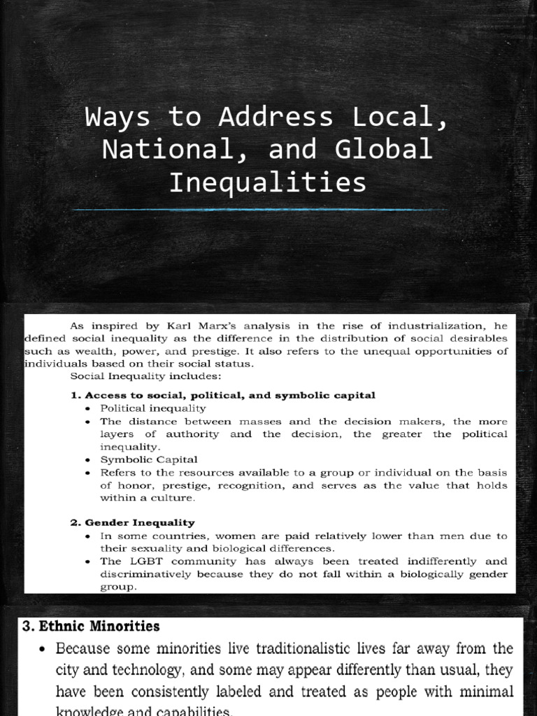 Ways To Address Local National and Global Inequalities | PDF | Social ...