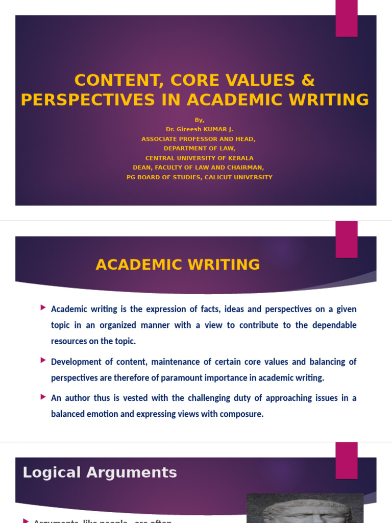Academic Writing Presentation Markas Law College | PDF | Bias | Social ...