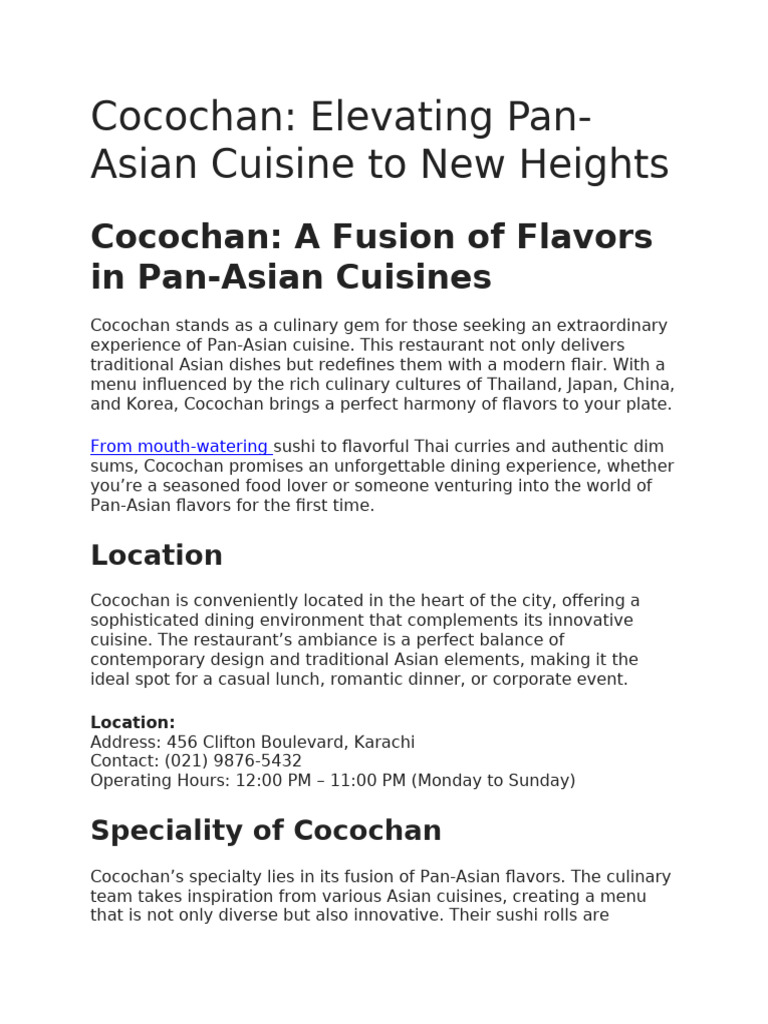 Coco Chan | PDF | Thai Cuisine | Cuisine