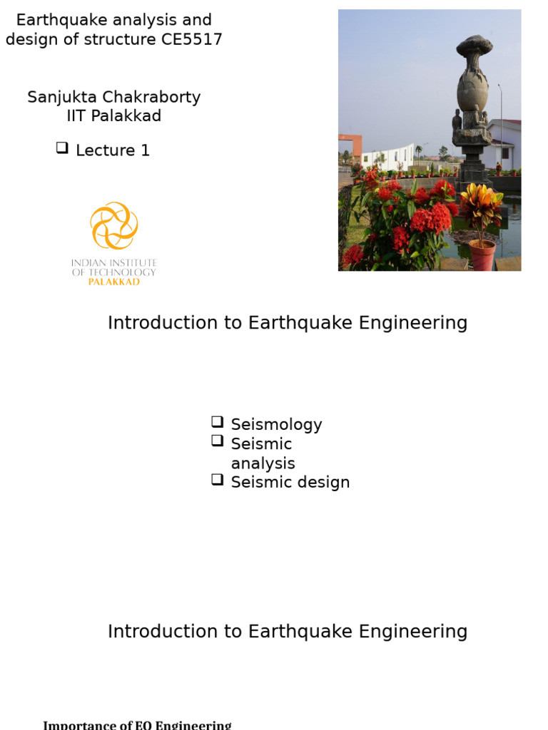 Lecture 1 | PDF | Earthquakes | Civil Engineering