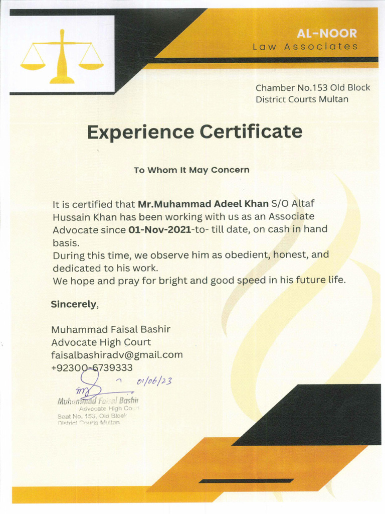 Experince Letter | PDF