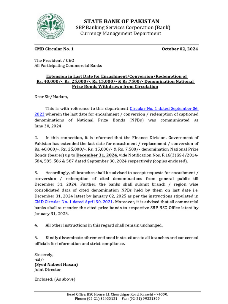 State Bank of Pakistan: SBP Banking Services Corporation (Bank ...