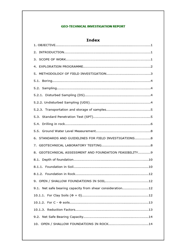 Sl No 5 Geotechnical Investigation Report 06 Pdf Geotechnical Engineering Deep Foundation