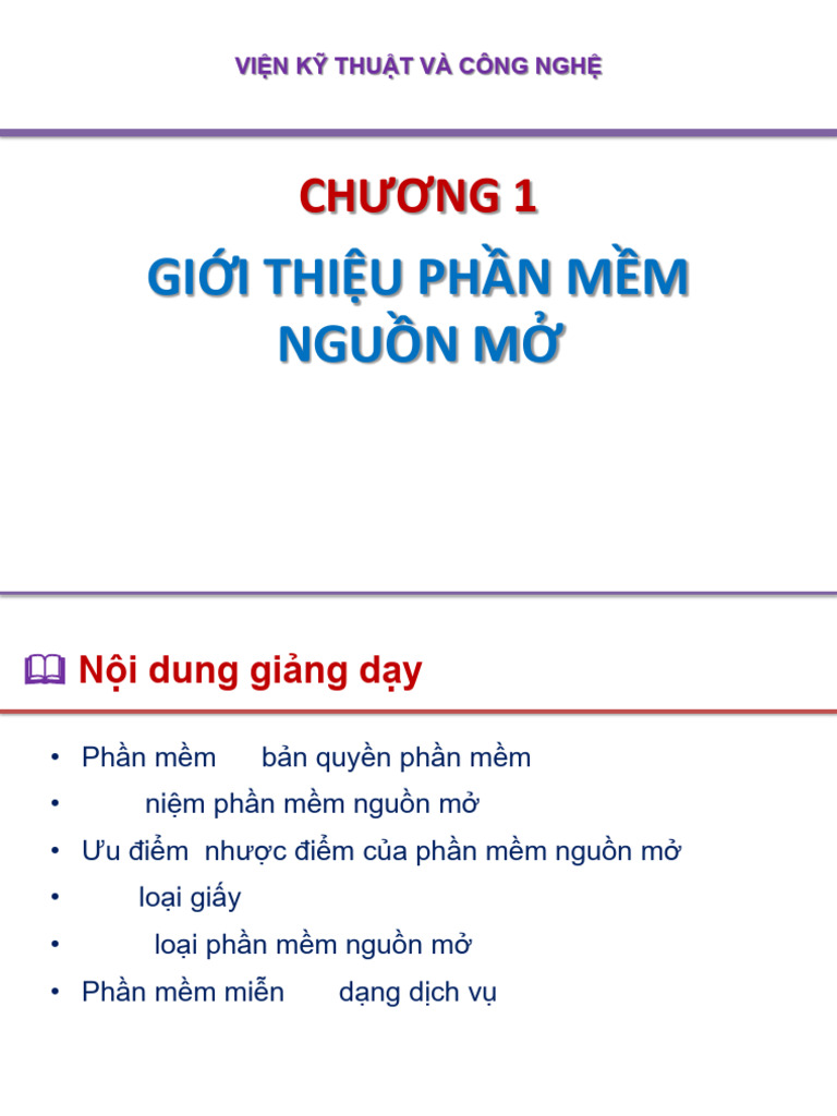 Chuong 1 - Gioi Thieu Phan Mem Nguon Mo | PDF