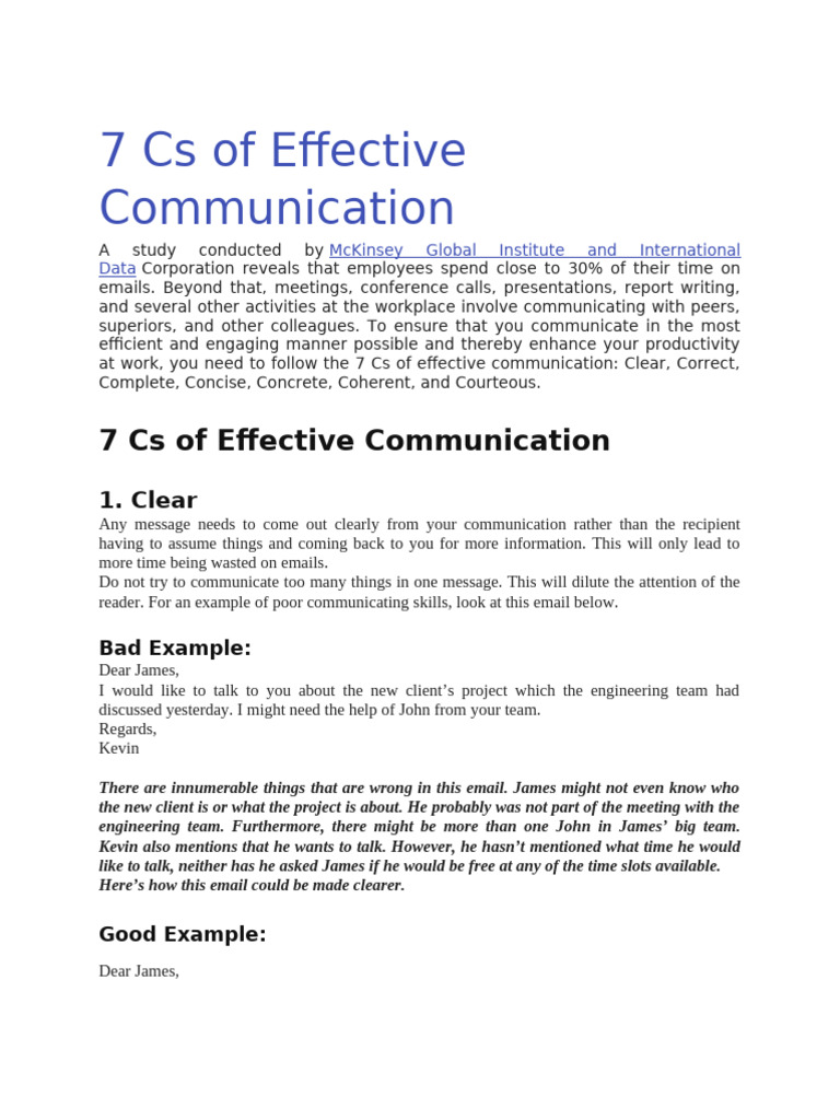 7 Cs of Effective Communication | PDF | Career & Growth