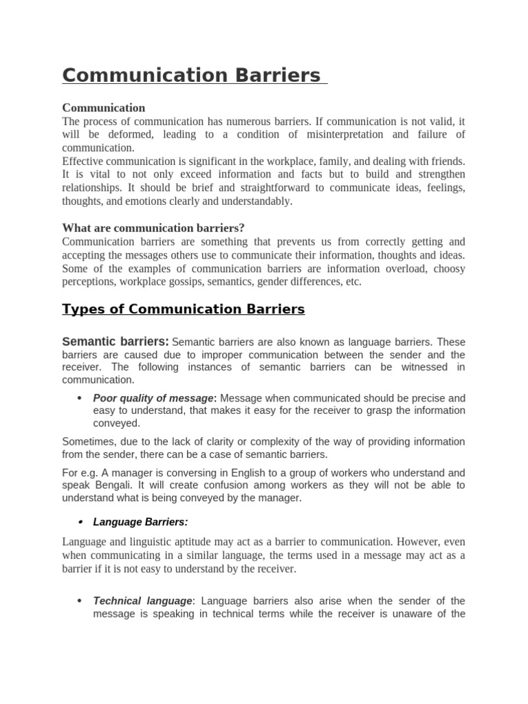 Communication Barriers | PDF | Communication | Information