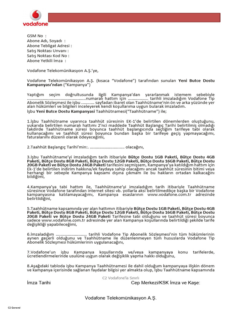 Butce Dostu Kampanyasi Taahhutnamesi | PDF