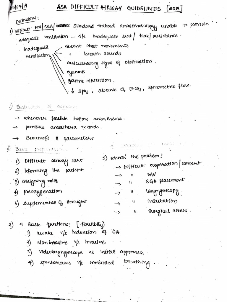 HN Asa Difficult Airway Guidelines | PDF
