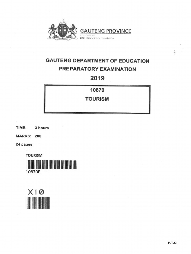 2019 Prelim 10870 Tourism QP | PDF