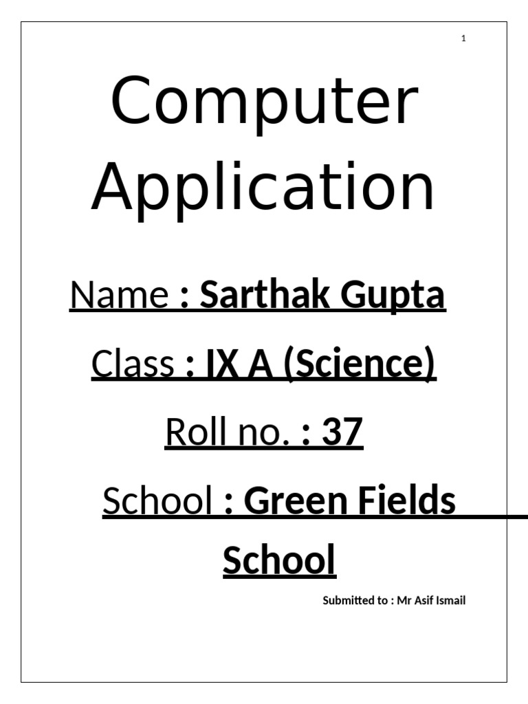 Computer Sarthak 2 (AutoRecovered) | PDF | Area | Computer Engineering