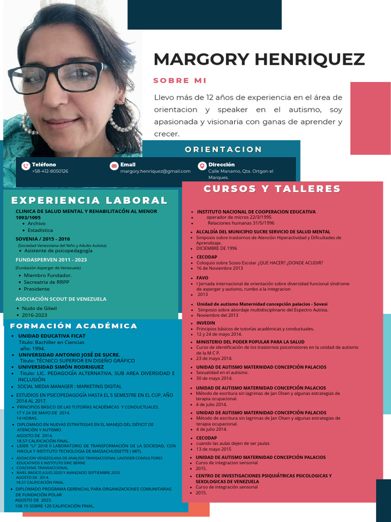 Copia de Copia de Curriculum Marfy | PDF | Espectro autista | Síndrome ...