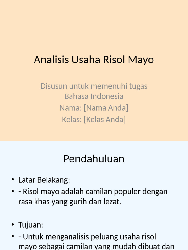 Analisis Usaha Risol Mayo | PDF | Memasak, Makanan, & Anggur
