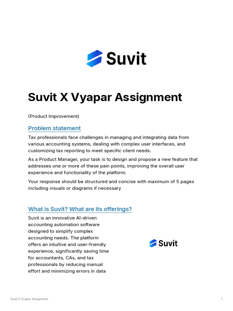 Suvit X Vyapar Assignment | PDF | Enterprise Resource Planning | Computing