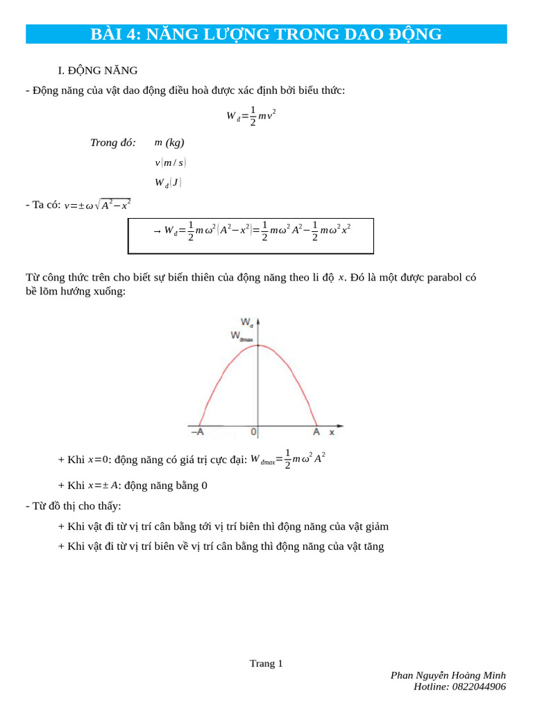 Bài 4 Năng Lư NG Dao Đ NG | PDF