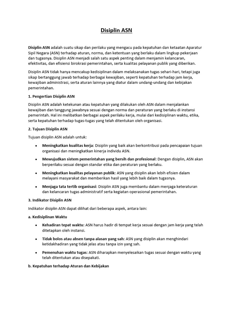 Disiplin ASN | PDF | Karier & Perkembangan
