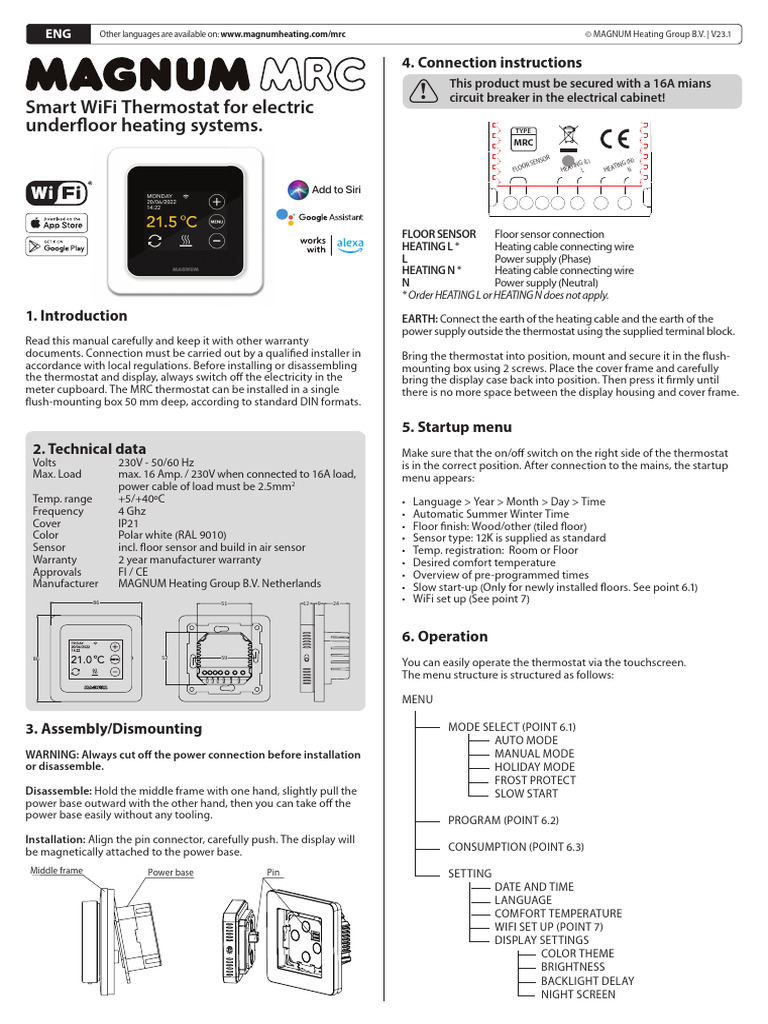 MRC Quickguide 2023 en V1 | PDF | Thermostat | Wi Fi