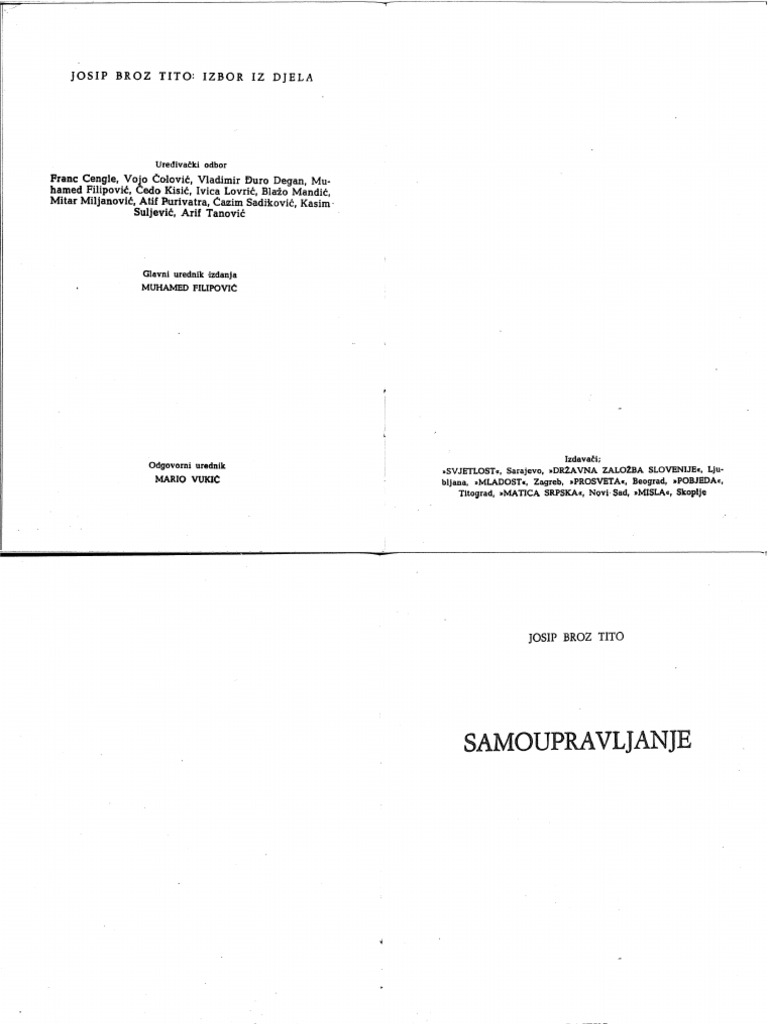 Samoupravljanje Josip Broz Tito | PDF