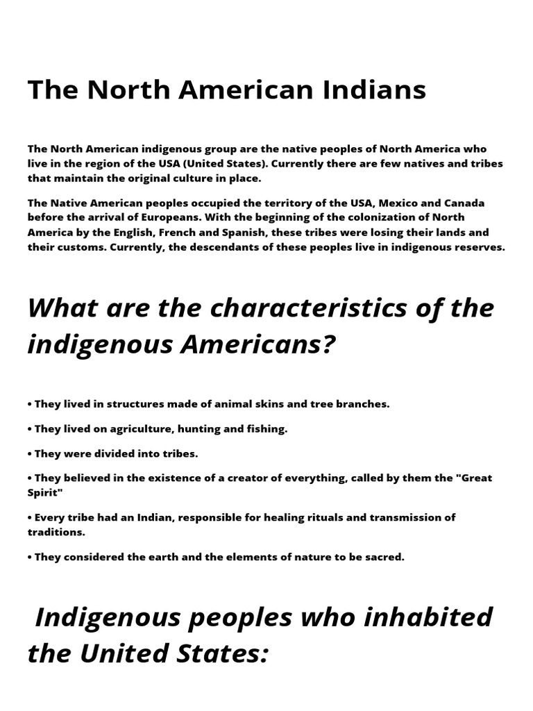 North American Indigenous Peoples Overview | PDF | Sioux | Native ...
