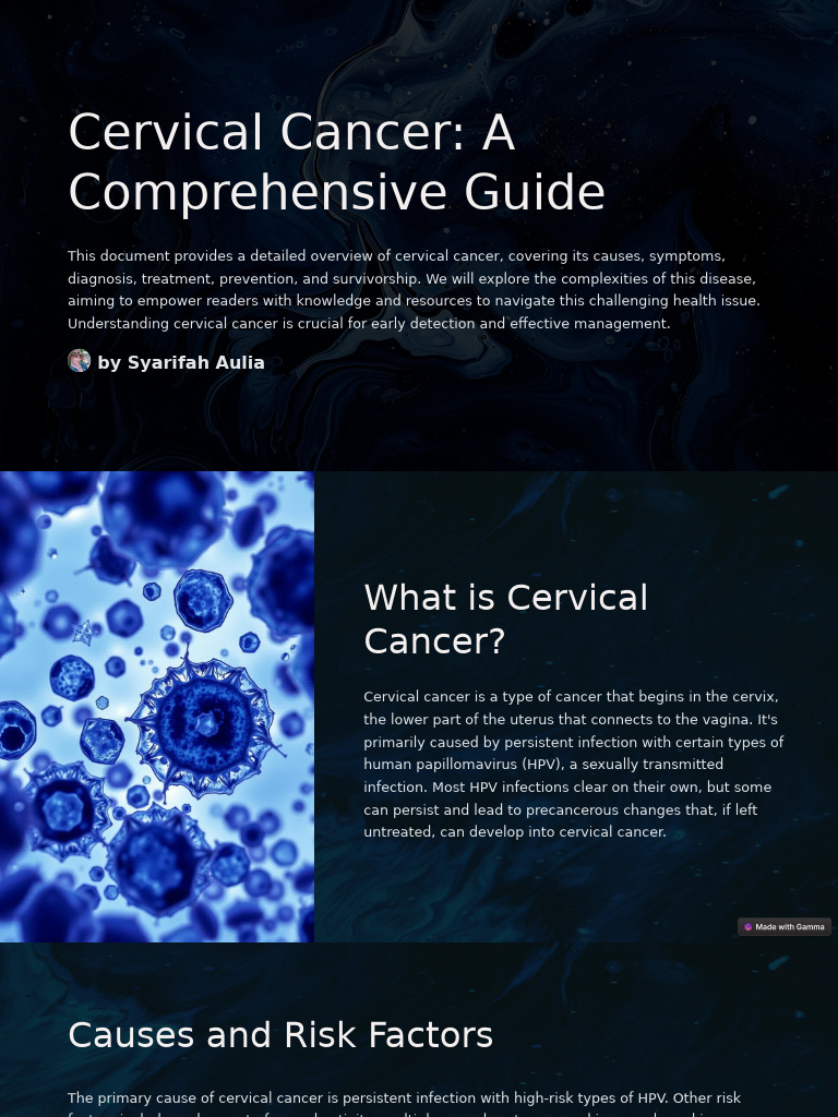 Cervical Cancer A Comprehensive Guide | PDF | Cervical Cancer | Cancer